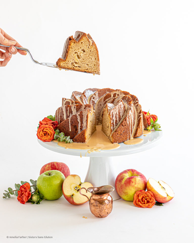 Gluten Free Caramel Apple Brandy Bundt Cake - Sisters Sans Gluten