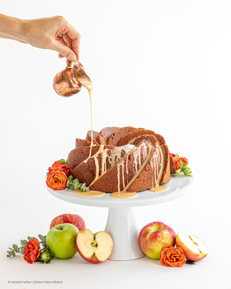 Gluten Free Caramel Apple Brandy Bundt Cake - Sisters Sans Gluten